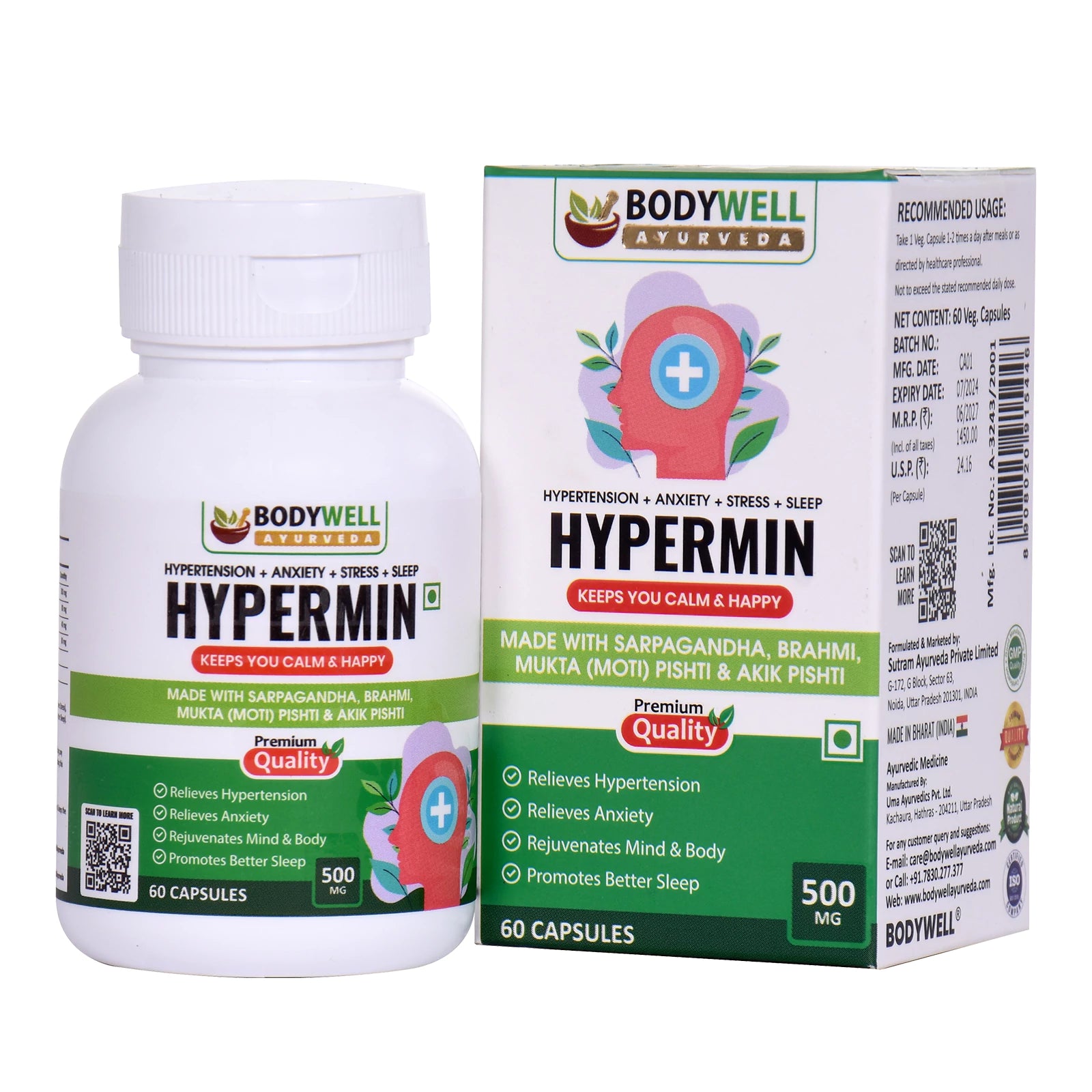 HYPERMIN Capsule - Natural Hypertension Support and Stress Relief ...