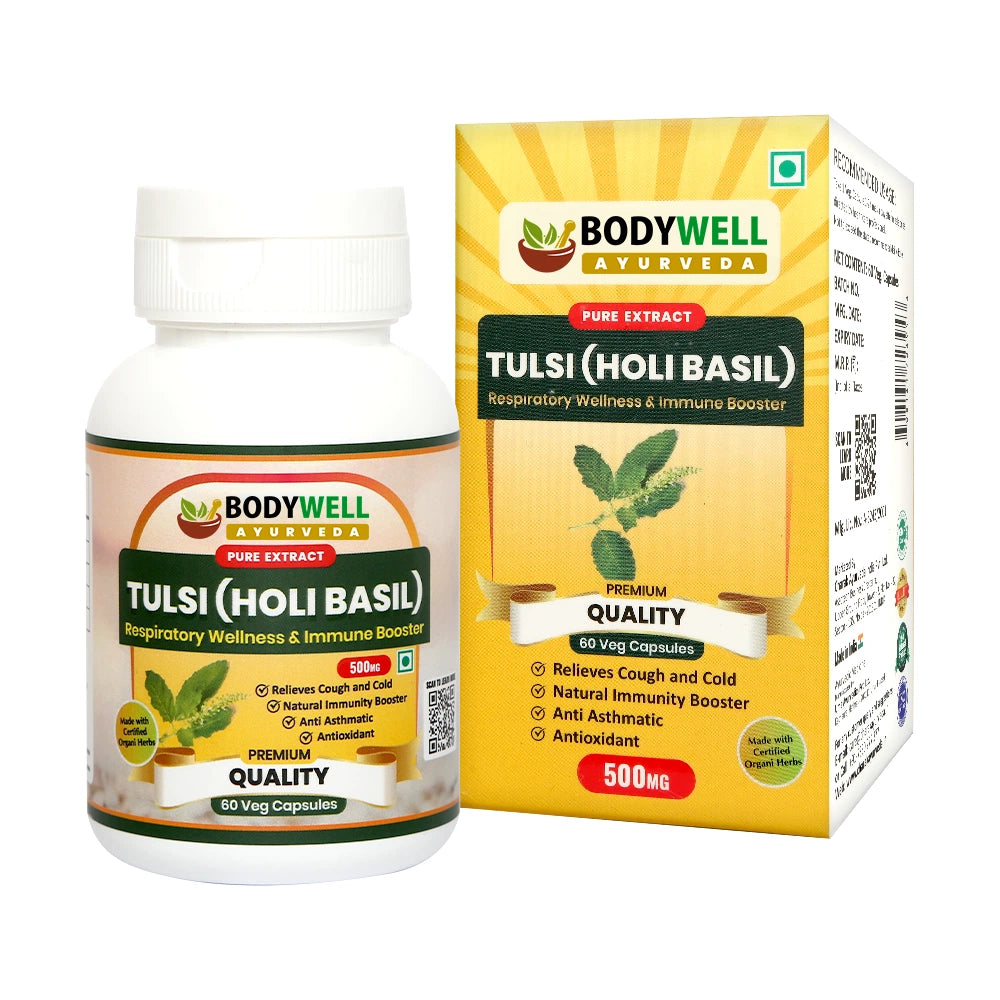 Tulsi (Holy Basil) Extract Capsules, Benefits, Ingredients, Uses ...